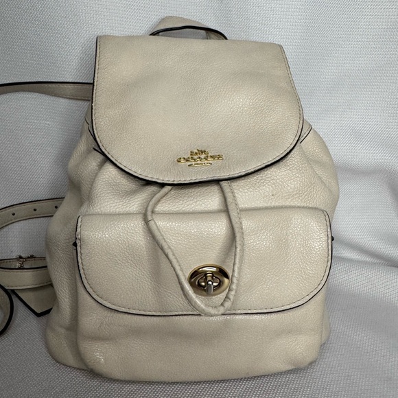 Coach | Bags | Coach Mini Billie Leather Backpack In Whitecream Leather ...
